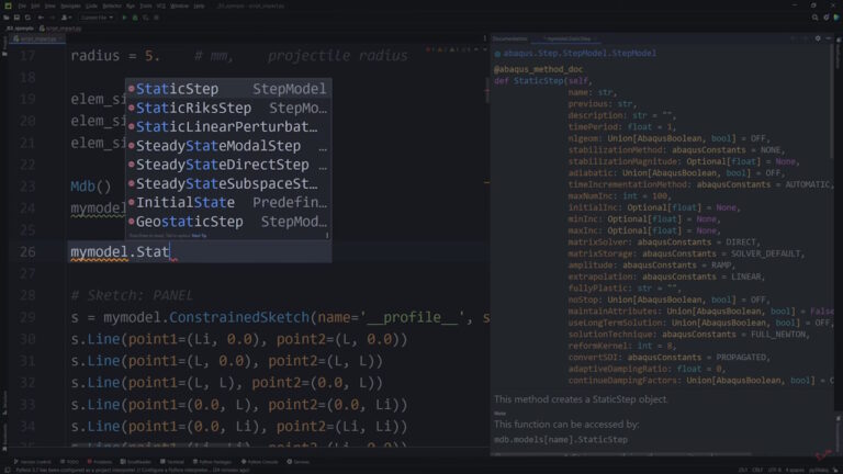 Supercharge Python Scripts in Abaqus with Autocompletion - TecnoDigital School